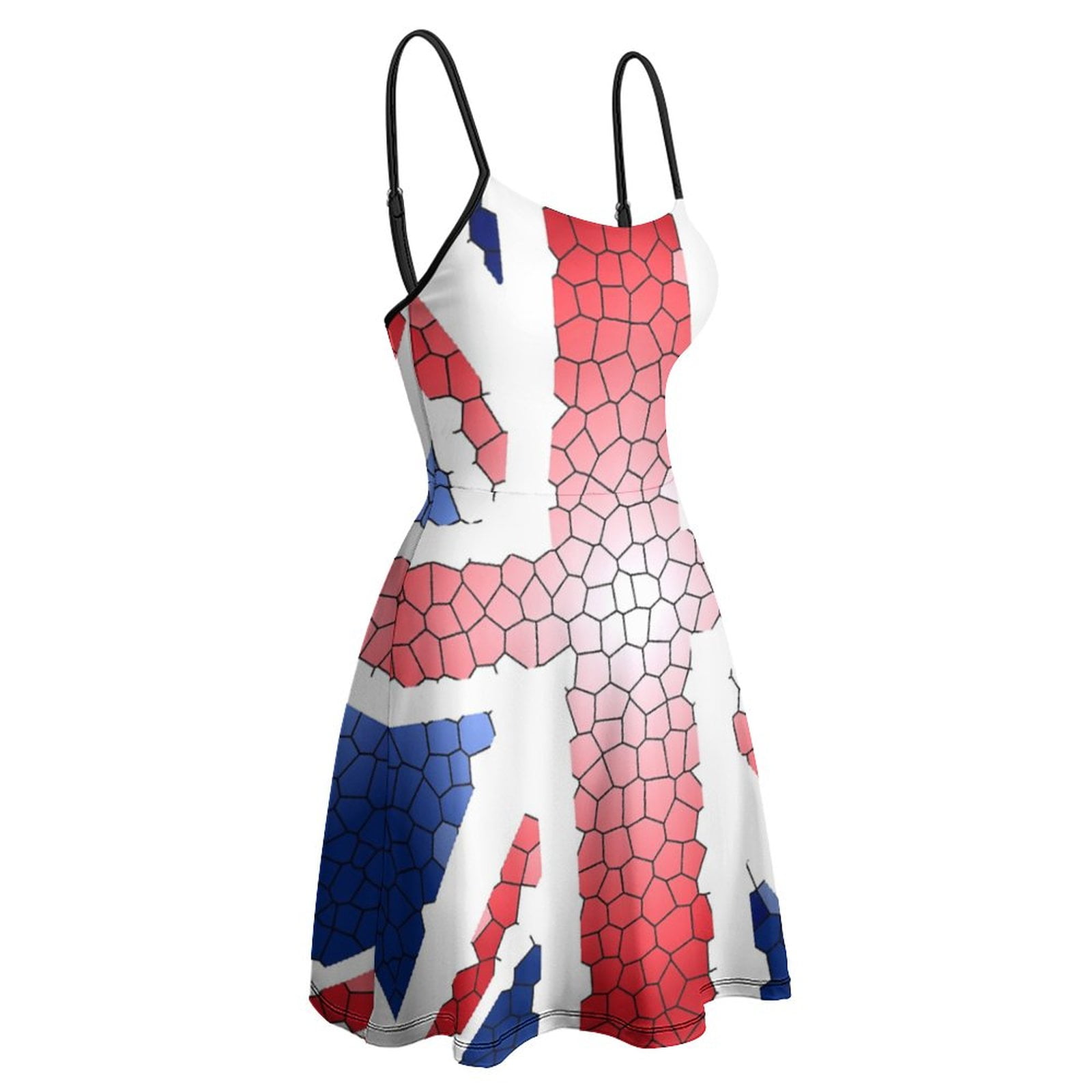Woman's Dress CRACKED Union Jack. Stained Glass Effect UK Flag BRITAIN ...
