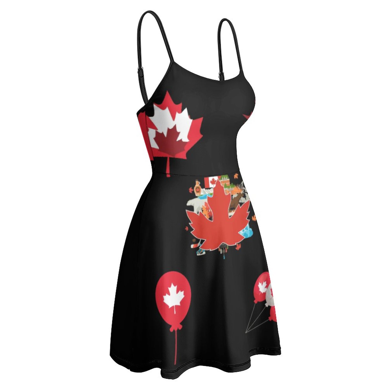 Woman's Dress Canada Maple Leaf Flag Emblem Pack I Love Canada Funny ...