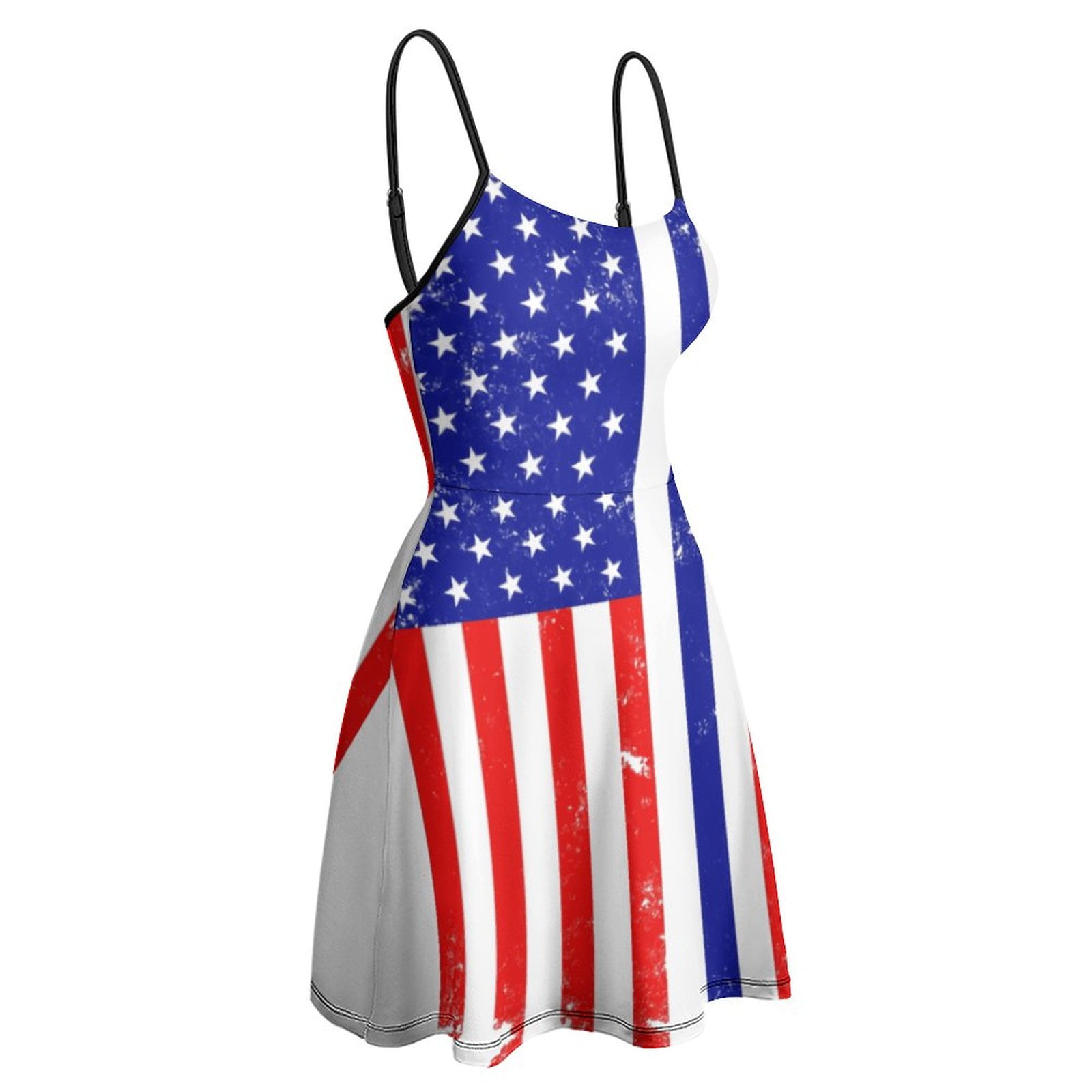 Woman's Dress Distressed American Red Police Vertical Flag USA ...