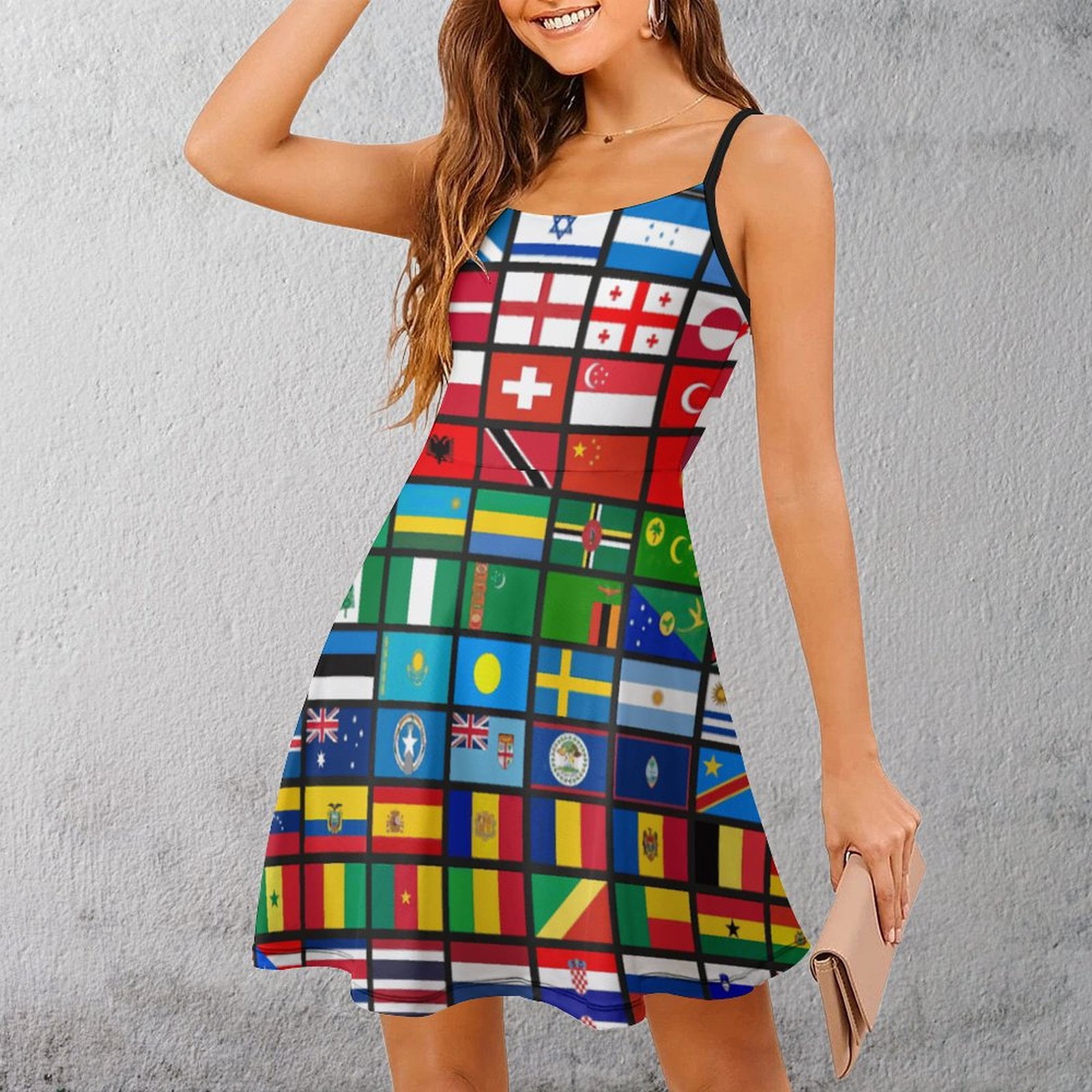 Woman's Dress Dresses More Then 90 Flags of The Countries of The World ...