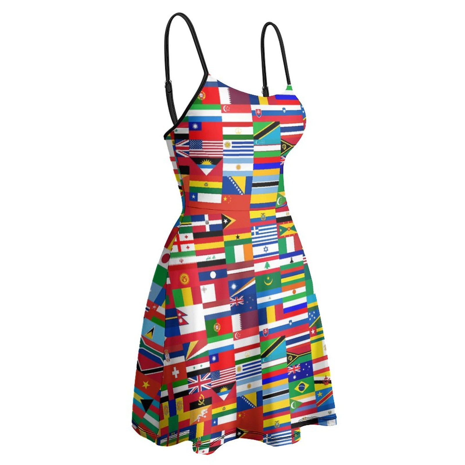 Woman's Dress Exotic FLAG ME WORLD FLAGS Women's Sling Dress Cool ...