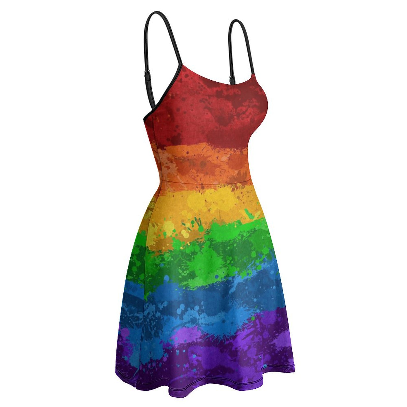 Woman's Dress Exotic Paint Splatter Flag Women's Sling Dress Funny ...