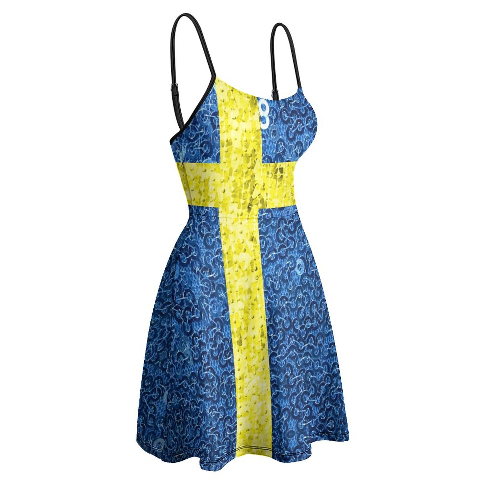 Woman's Dress Exotic The Dress Swedish Flag Blue And Yellow Sequin ...