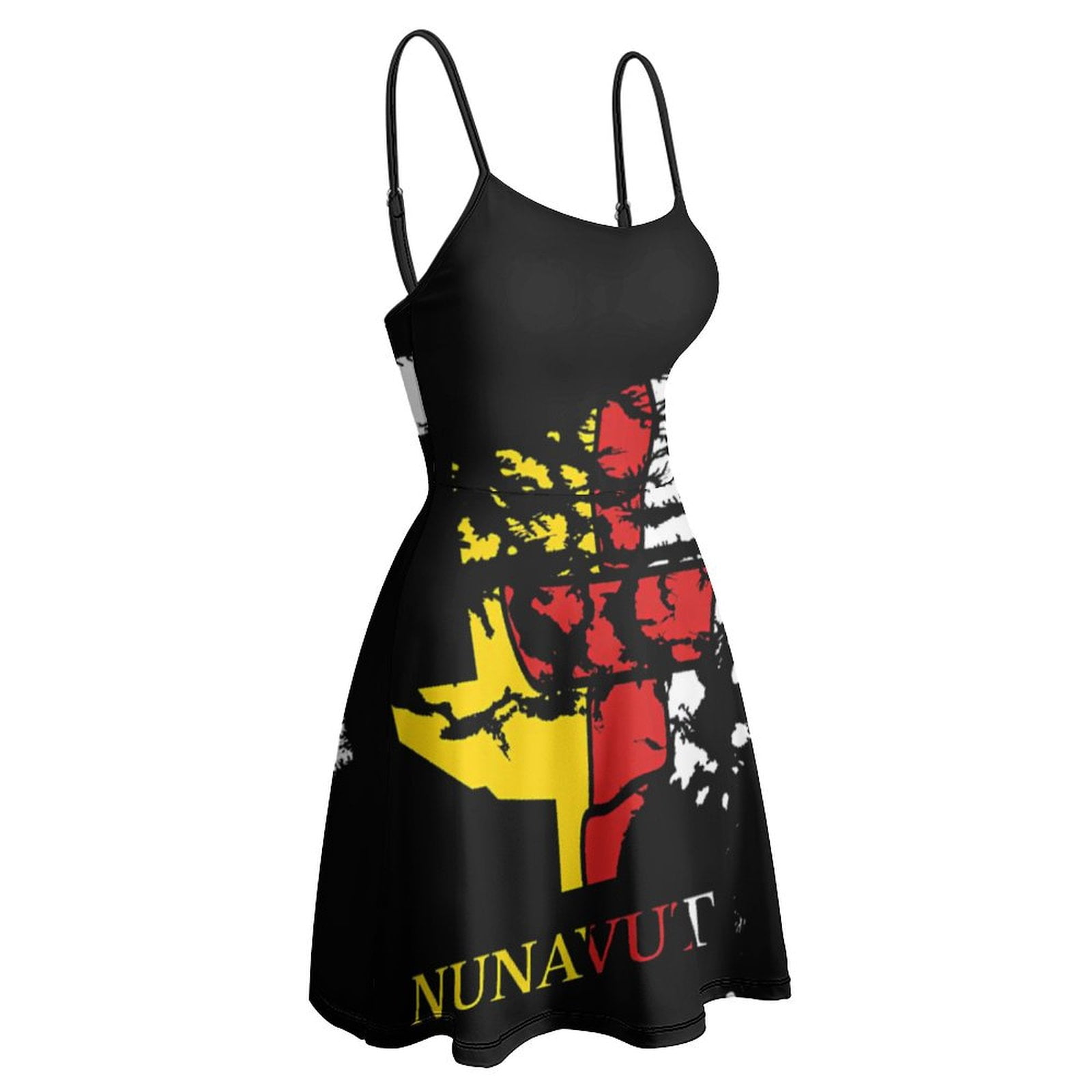 Woman's Dress Exotic Woman's Gown Nunavut Flag Map NU Canada Women's ...