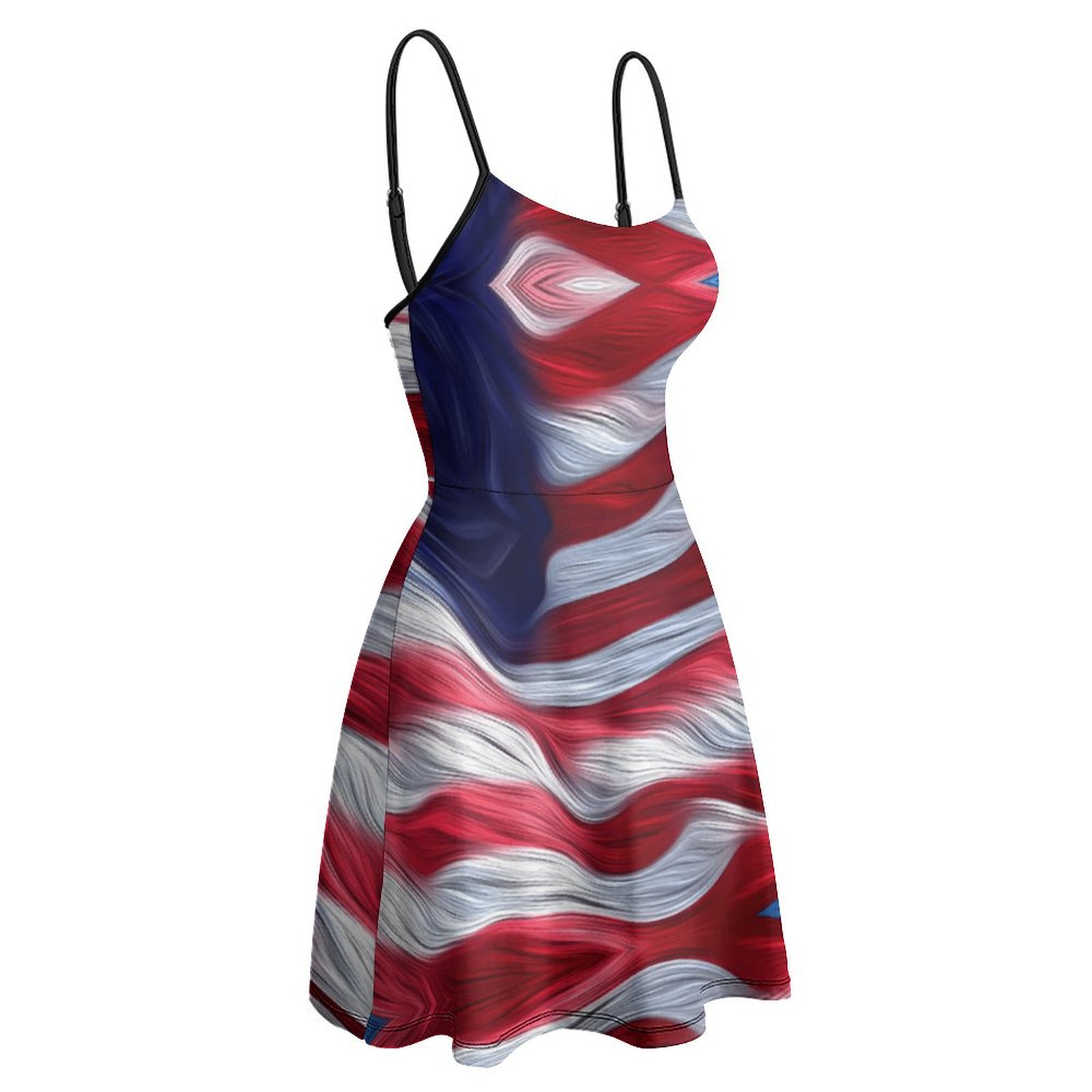 Woman's Dress US Flag Oil Paint Effect. Casual Graphic Woman's Gown ...
