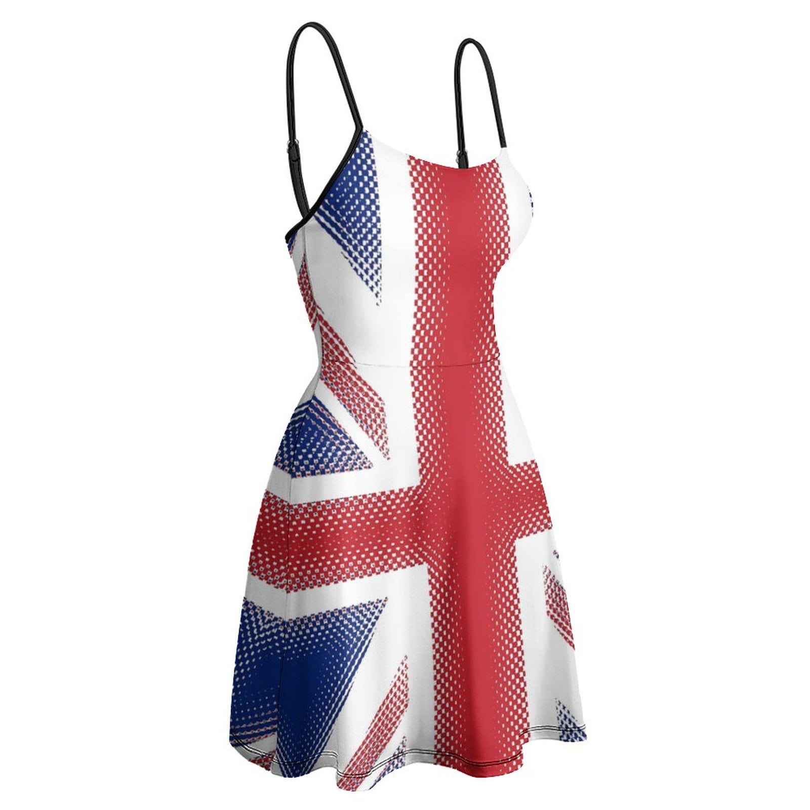 Woman's Dress Union Jack. HALFTONE Flag Portrait British Flag Blighty ...