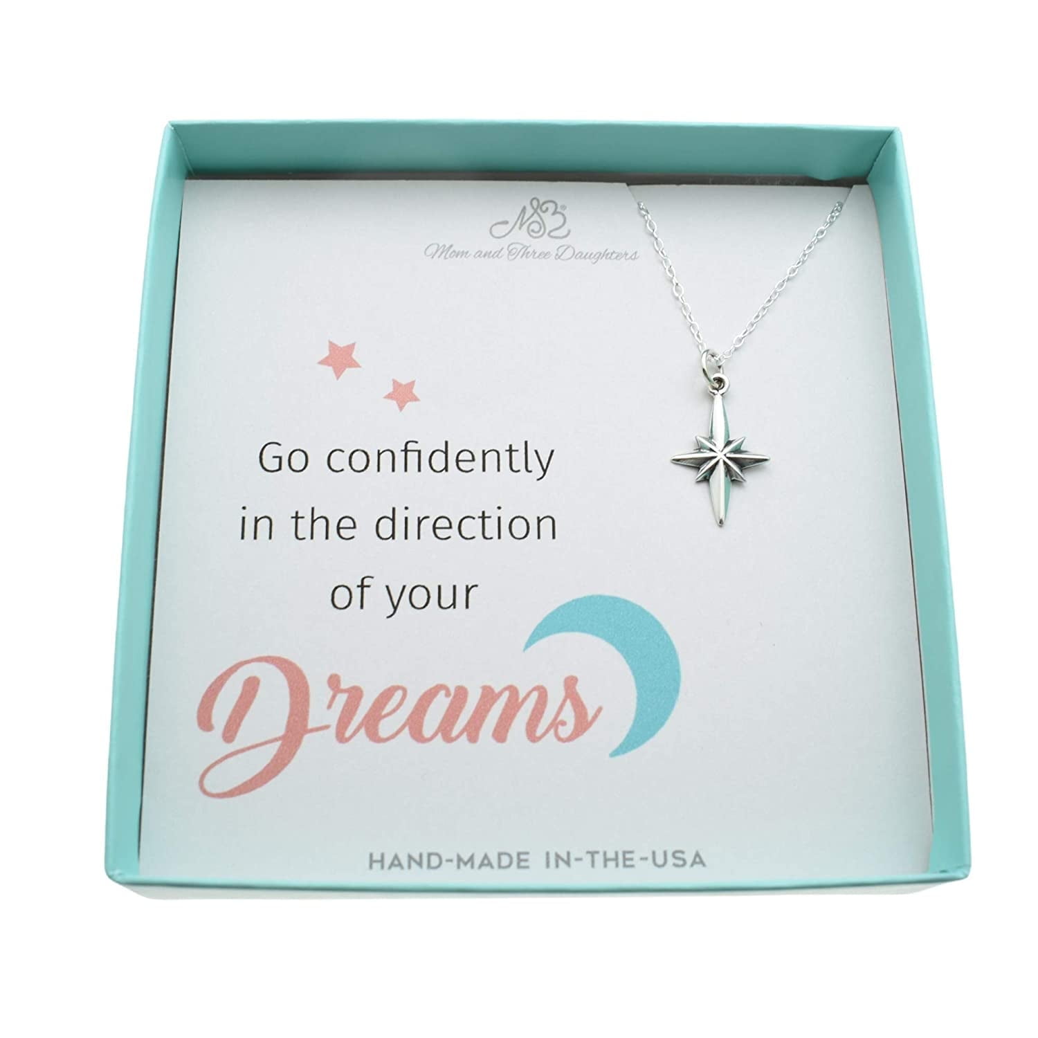 Woman's Sterling Silver North Star Pendant on an 18" Sterling Silver ...
