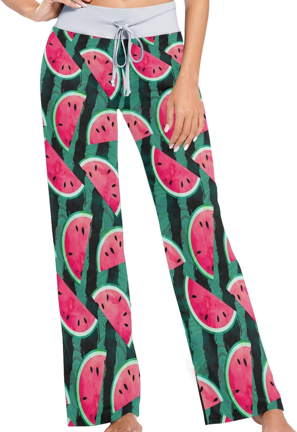 Woman's Watermelon Summer Style Soft Lounge Pajama Pants High Waist ...
