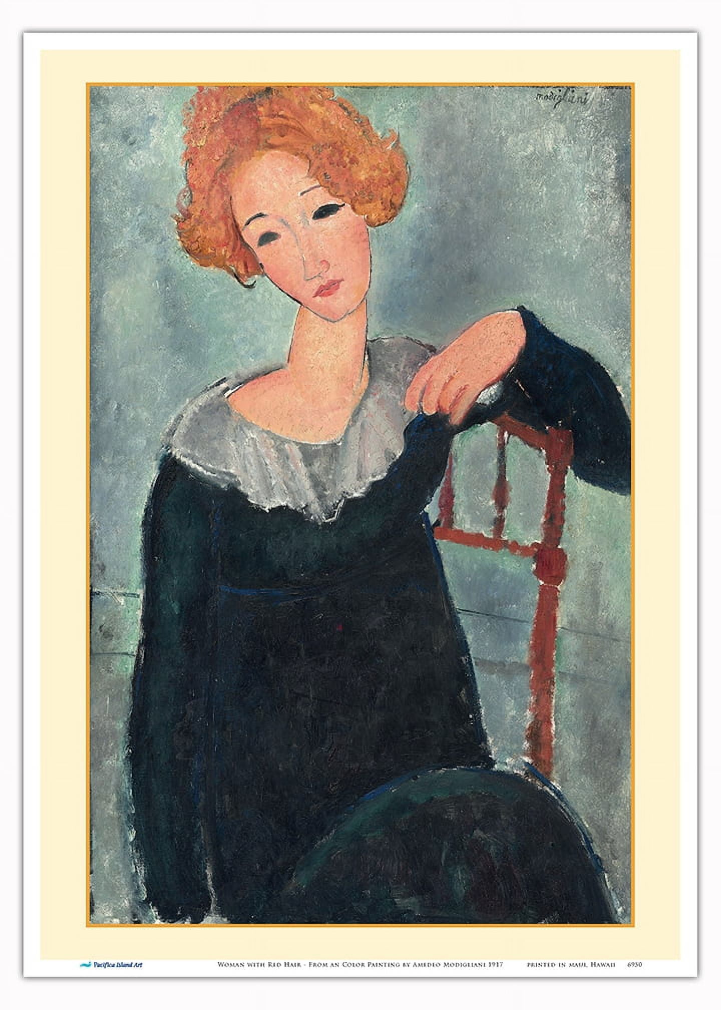 Woman with Red Hair - From an Original Color Painting by Amedeo ...