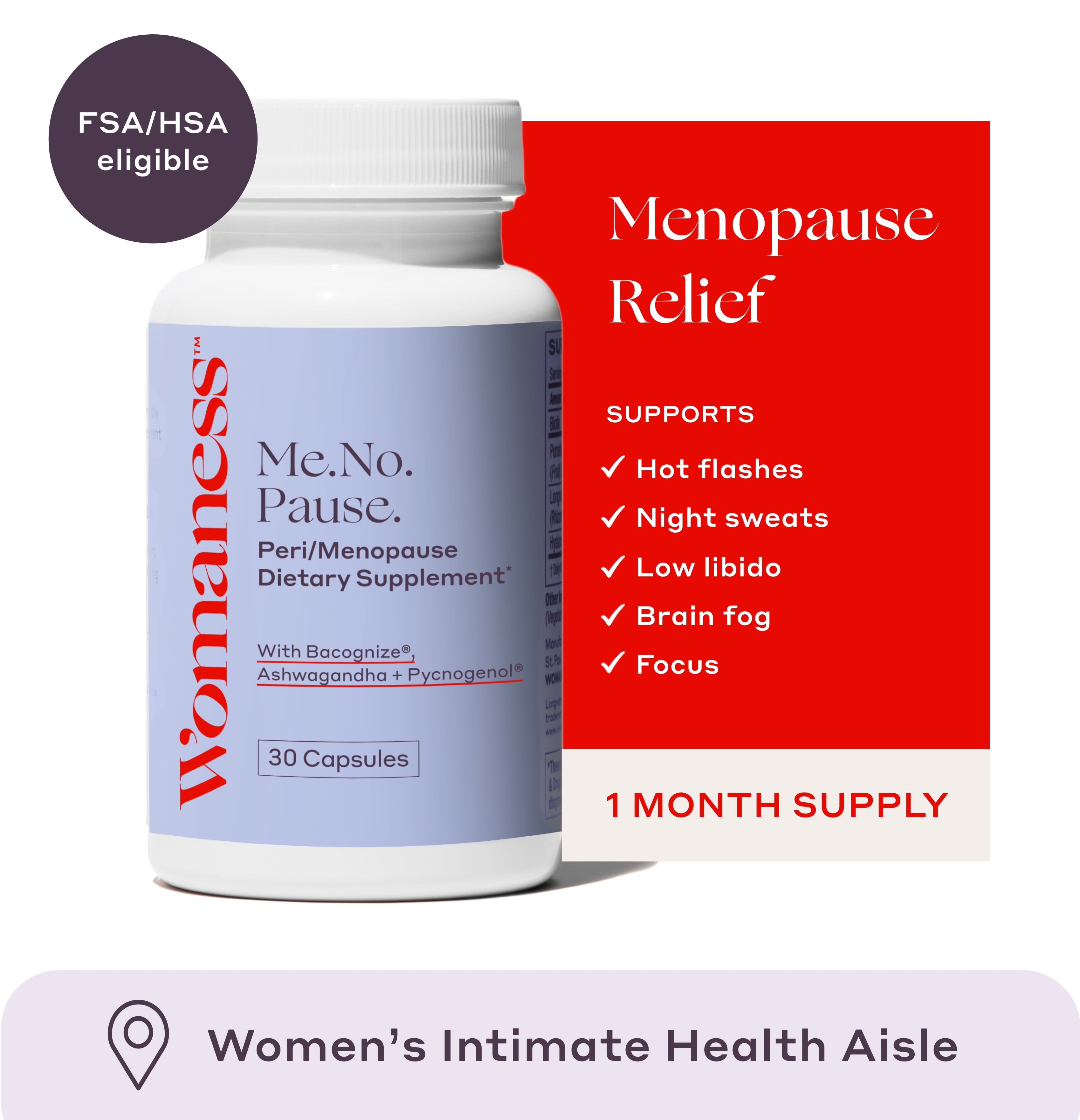 Free Shipping! Womaness Menopause Supplement for Hot Flashes, Night ...