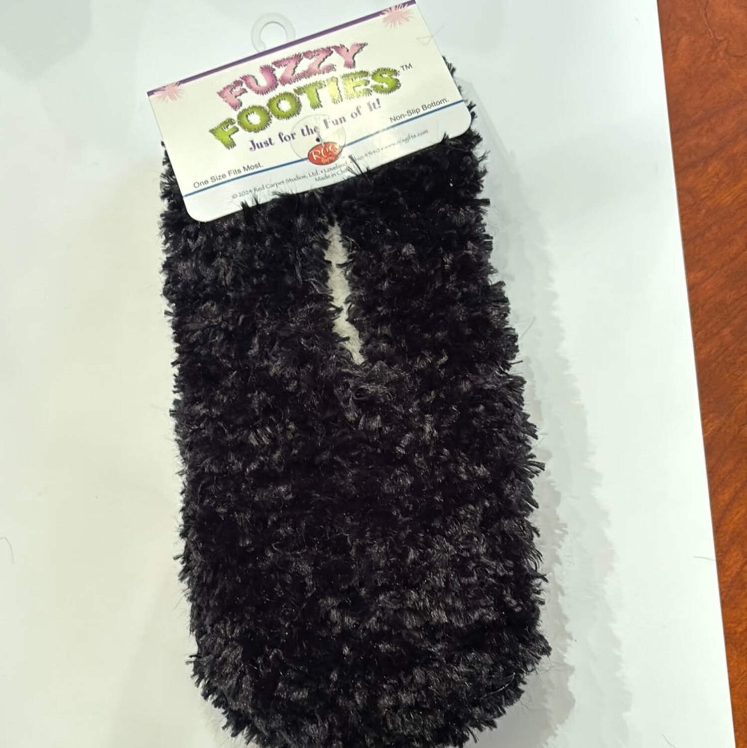Womans Fuzzy Footies Black - Walmart.com