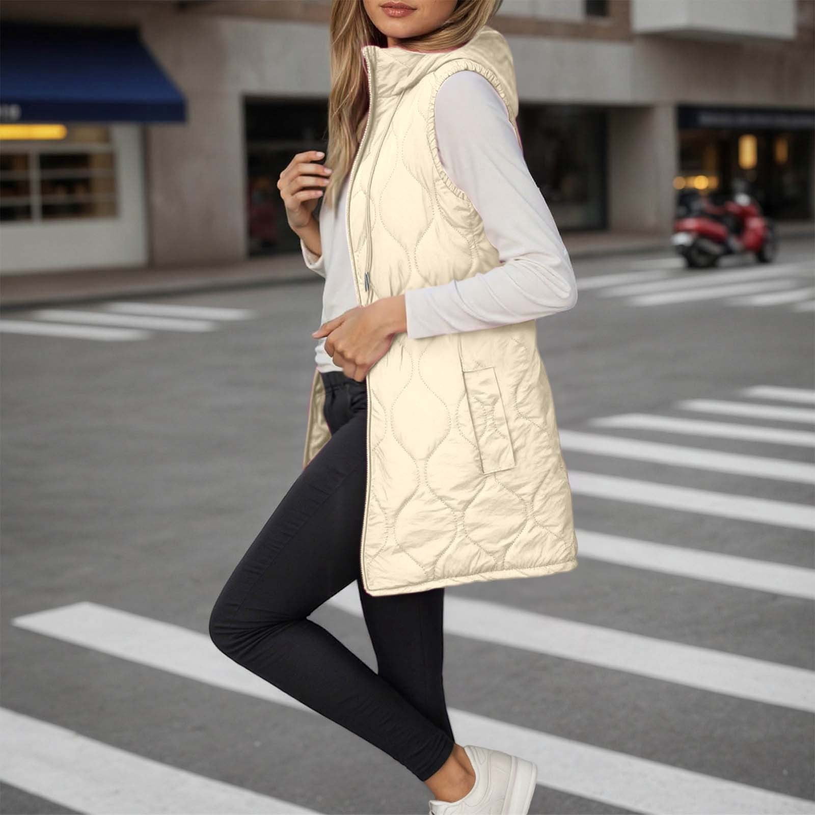 Womans Vests Puffy Vest Zipper Sleeveless Womens Vests Lightweight Cute ...