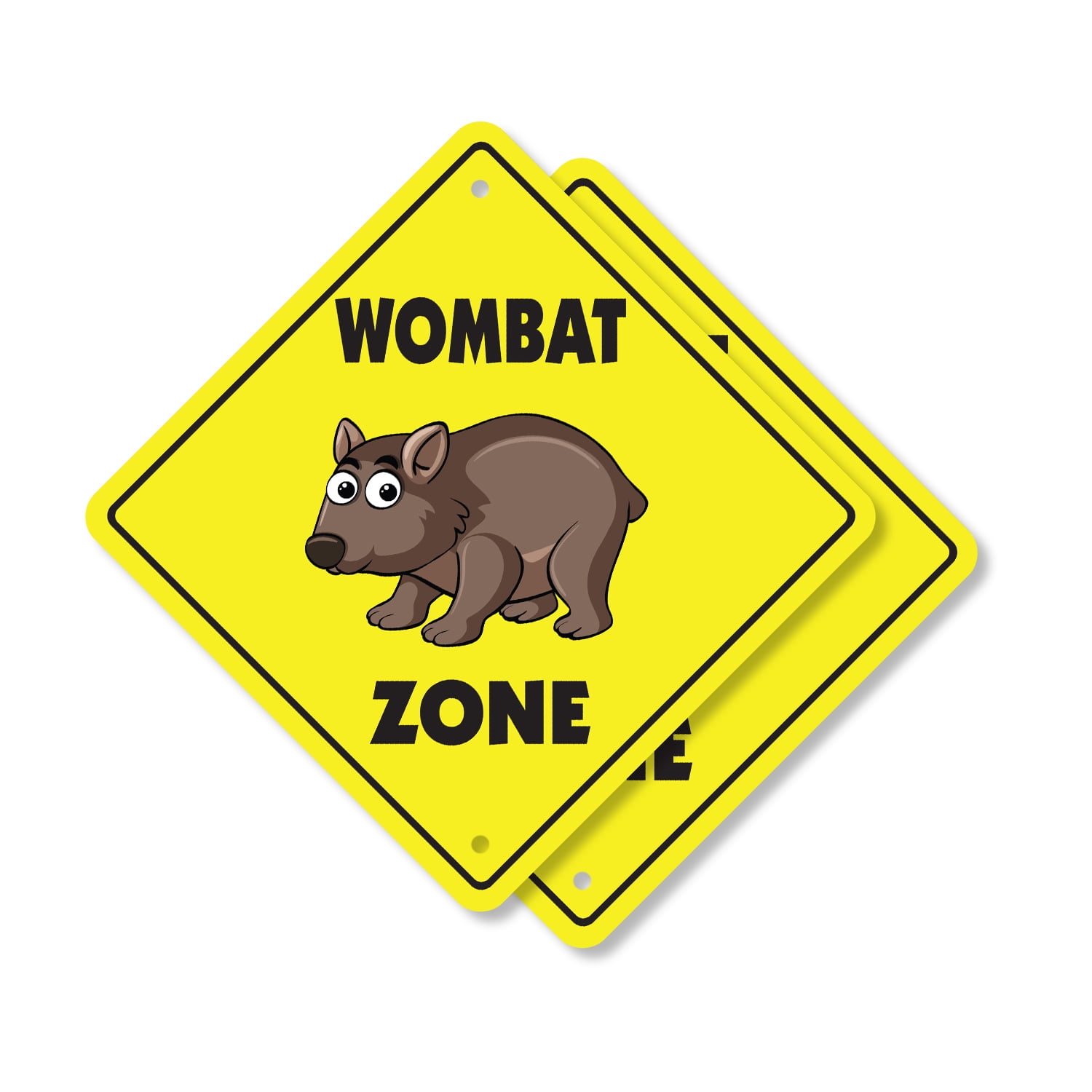 Wombat (2 Pack) Plastic Crossing Sign - 10 Inch X 10 Inch Xing Sign ...
