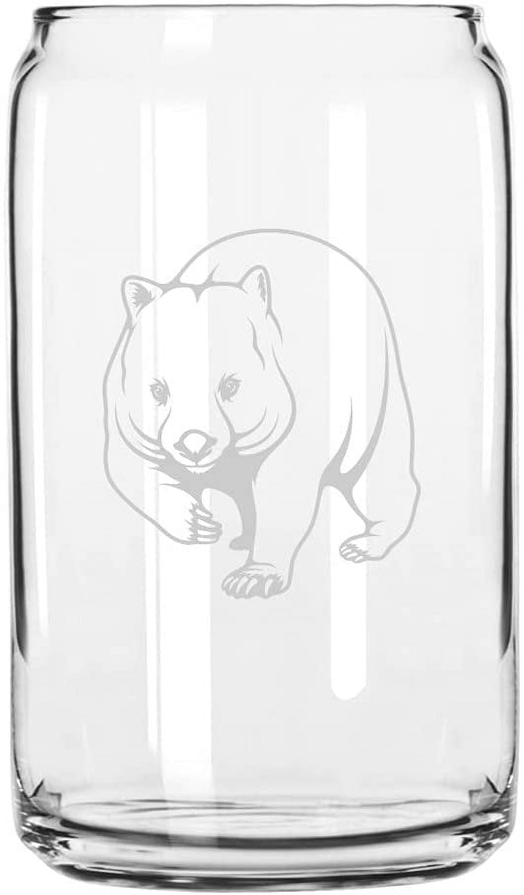 Wombat Body Zoo Animal Themed Etched 16oz Libbey Can Glass - Walmart.com