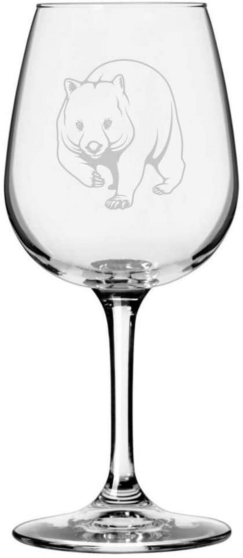 Wombat Body Zoo Animal Themed Etched All Purpose 12.75oz Libbey Wine ...
