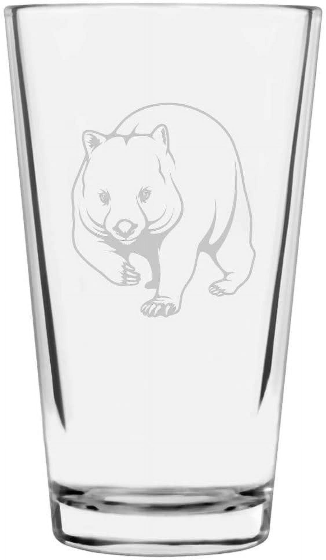 Wombat Body Zoo Animal Themed Etched All Purpose 16oz Libbey Pint Glass ...