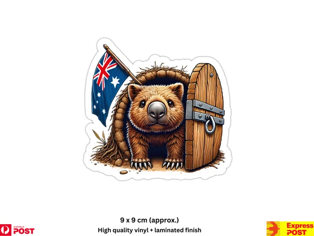 Wombat In Log Australian Wilderness Scene Sticker Phone Decal Water ...