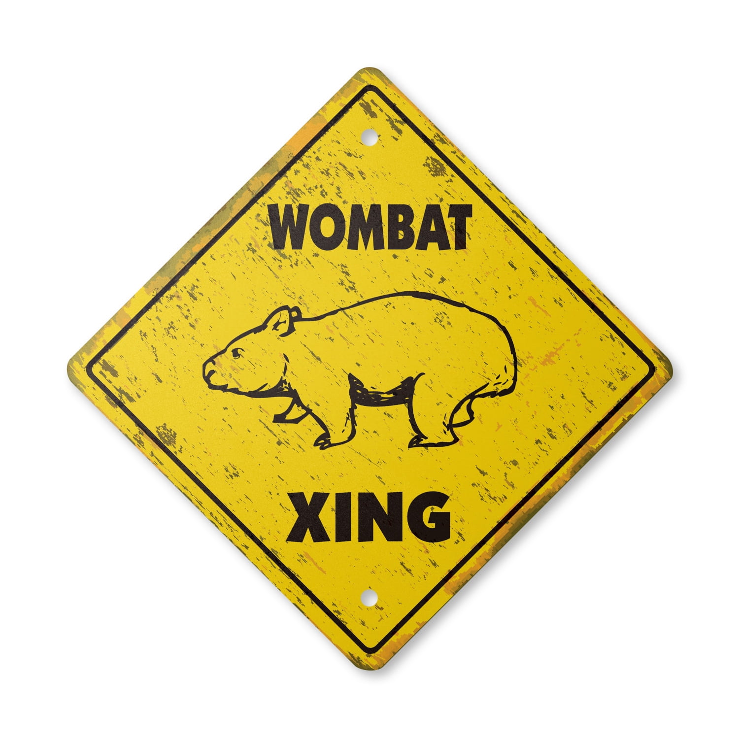 Wombat Vintage Crossing Sign Zone Xing | Indoor/Outdoor Plastic | 14 ...