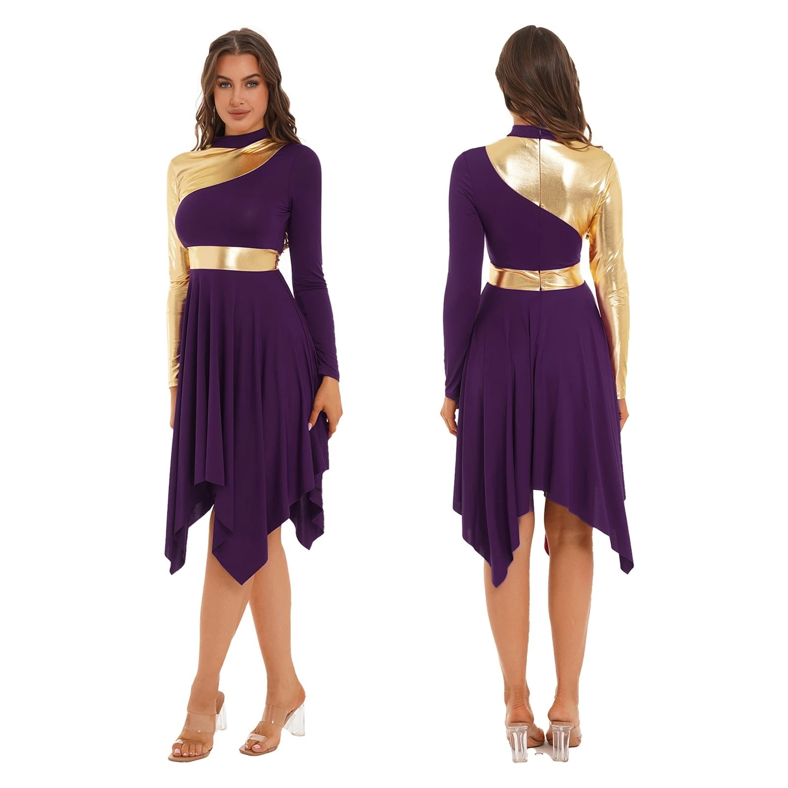 Womems Lyrical White Long Sleeve Praise Dance Dress Liturgical Tunic ...