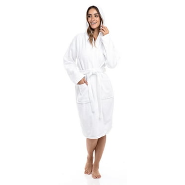 Skyline Wears Women's Luxury Terry Cotton Hooded Shawl Bathrobe, Towel Cloth Spa Robe - Walmart.com