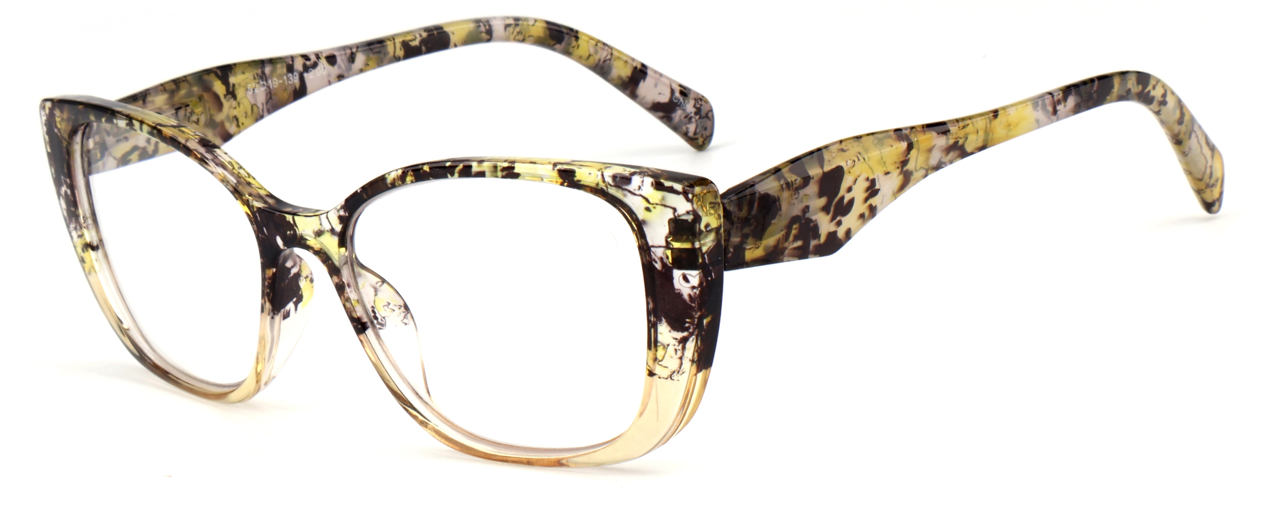 Women 2-tone bold marble print reading glasses - Spring Hinge Clear ...