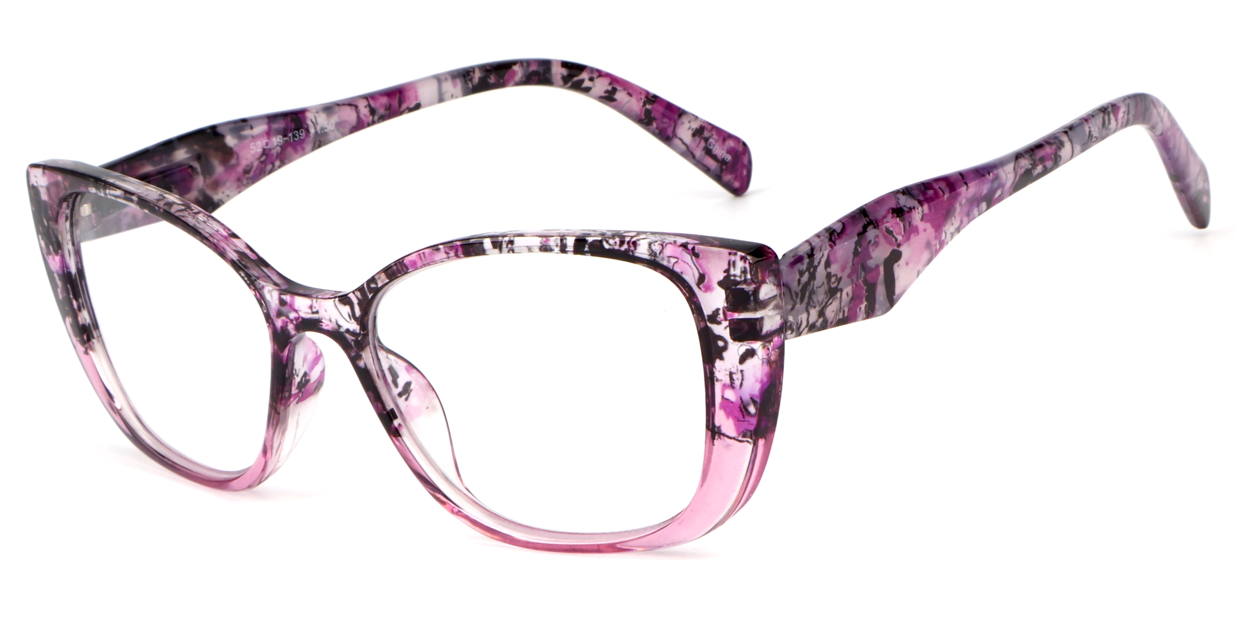 Women 2-tone bold marble print reading glasses - Spring Hinge Clear ...