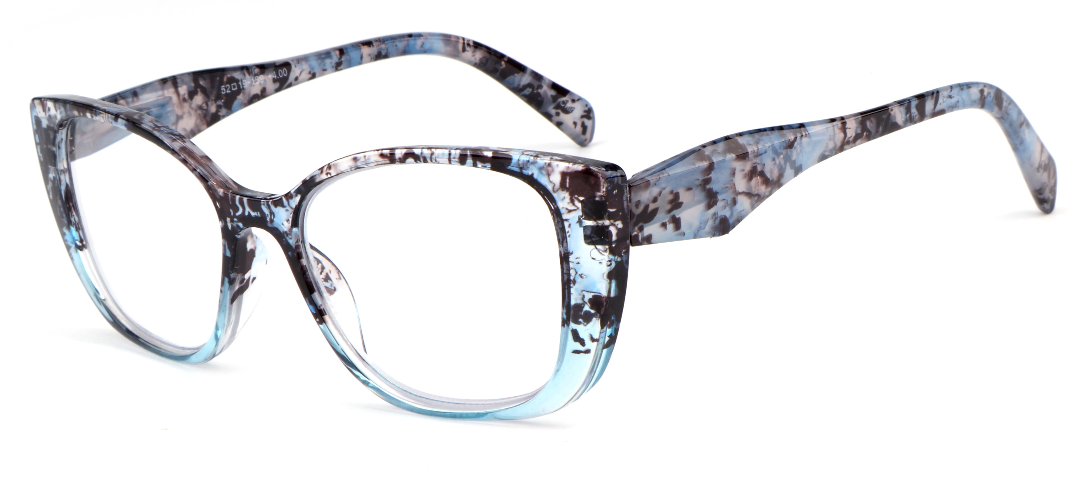 Women 2-tone bold marble print reading glasses - Spring Hinge Clear ...