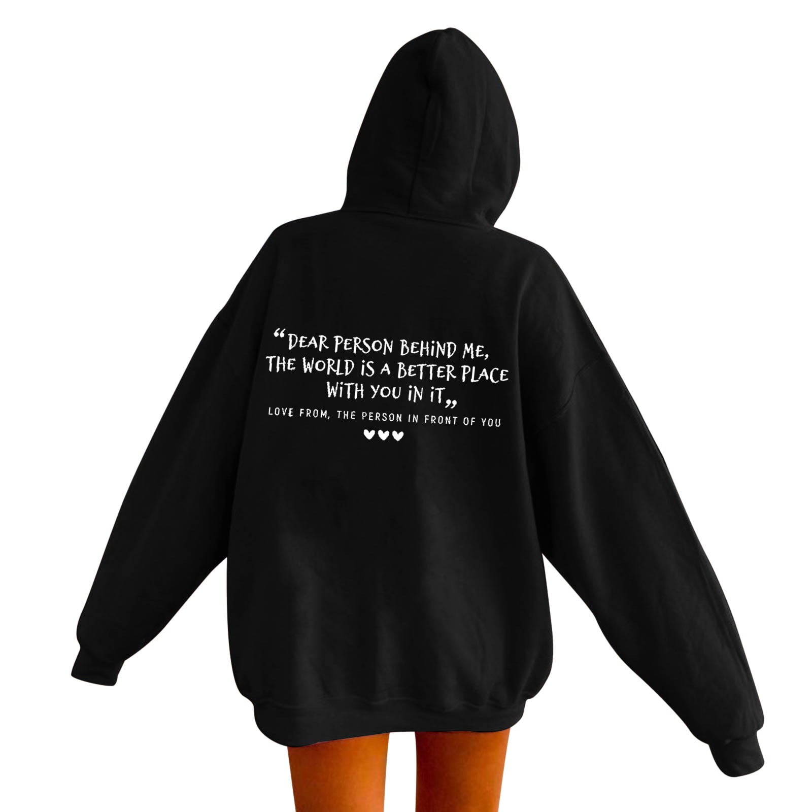 Women 2023 New Hoodies Long Sleeve Lightweight Letter Print Vintage Slogan Graphic Drop Shoulder ...