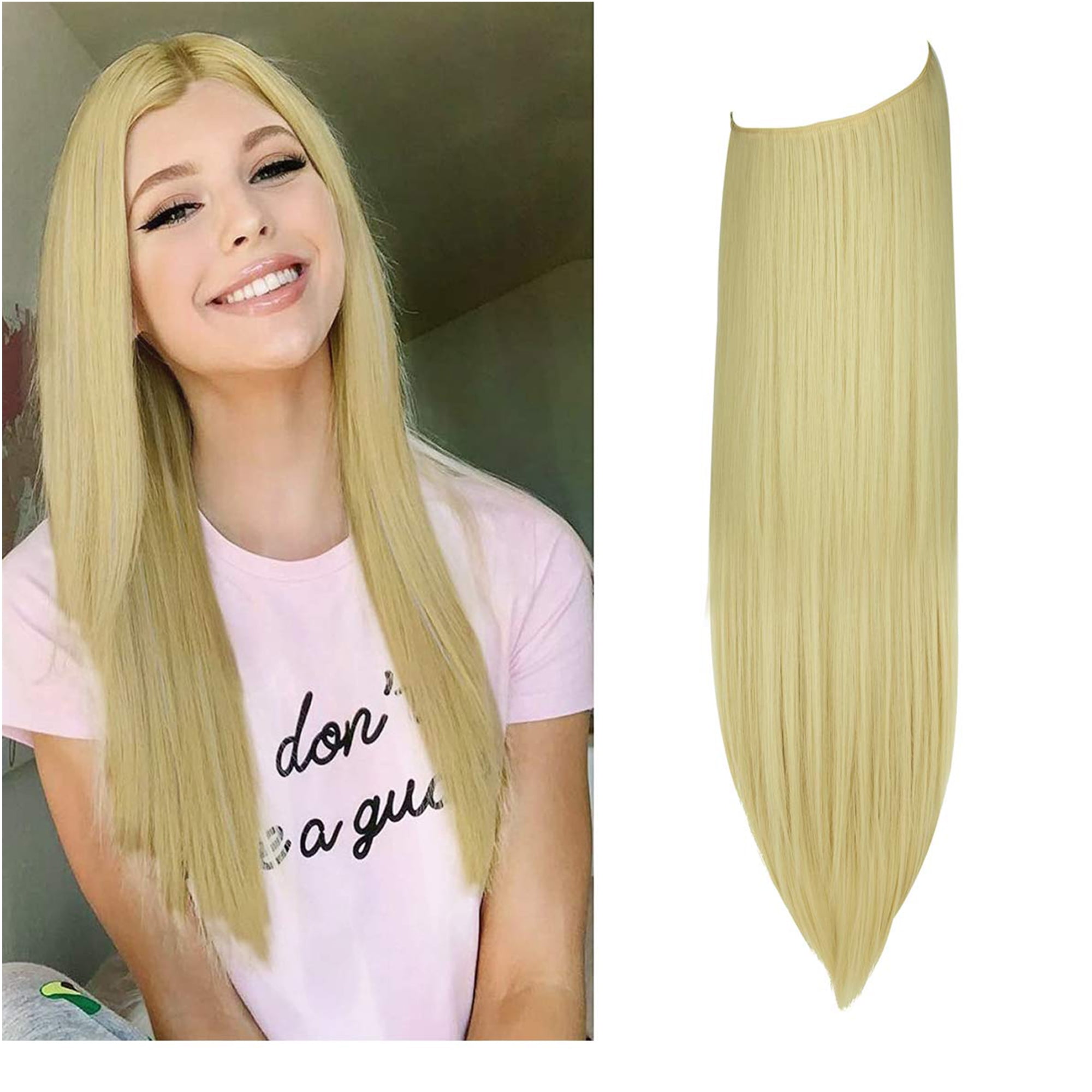 Women 22 inchs Long Straight Hidden Ponytail Extension Invisible Secret ...