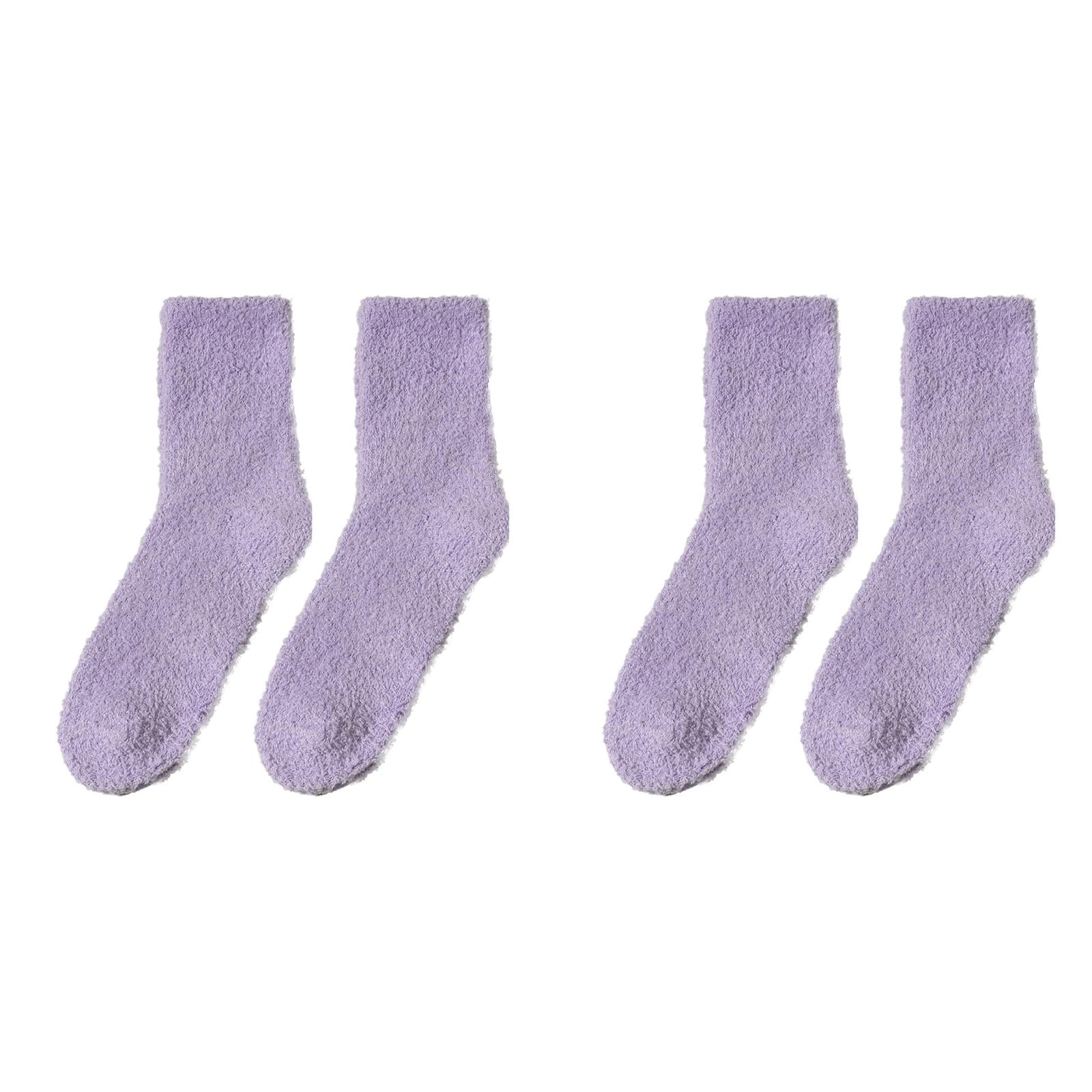Women 2Pcs Socks 2 Pack Fuzzy Socks for Women Soft Fluffy Winter Cozy ...