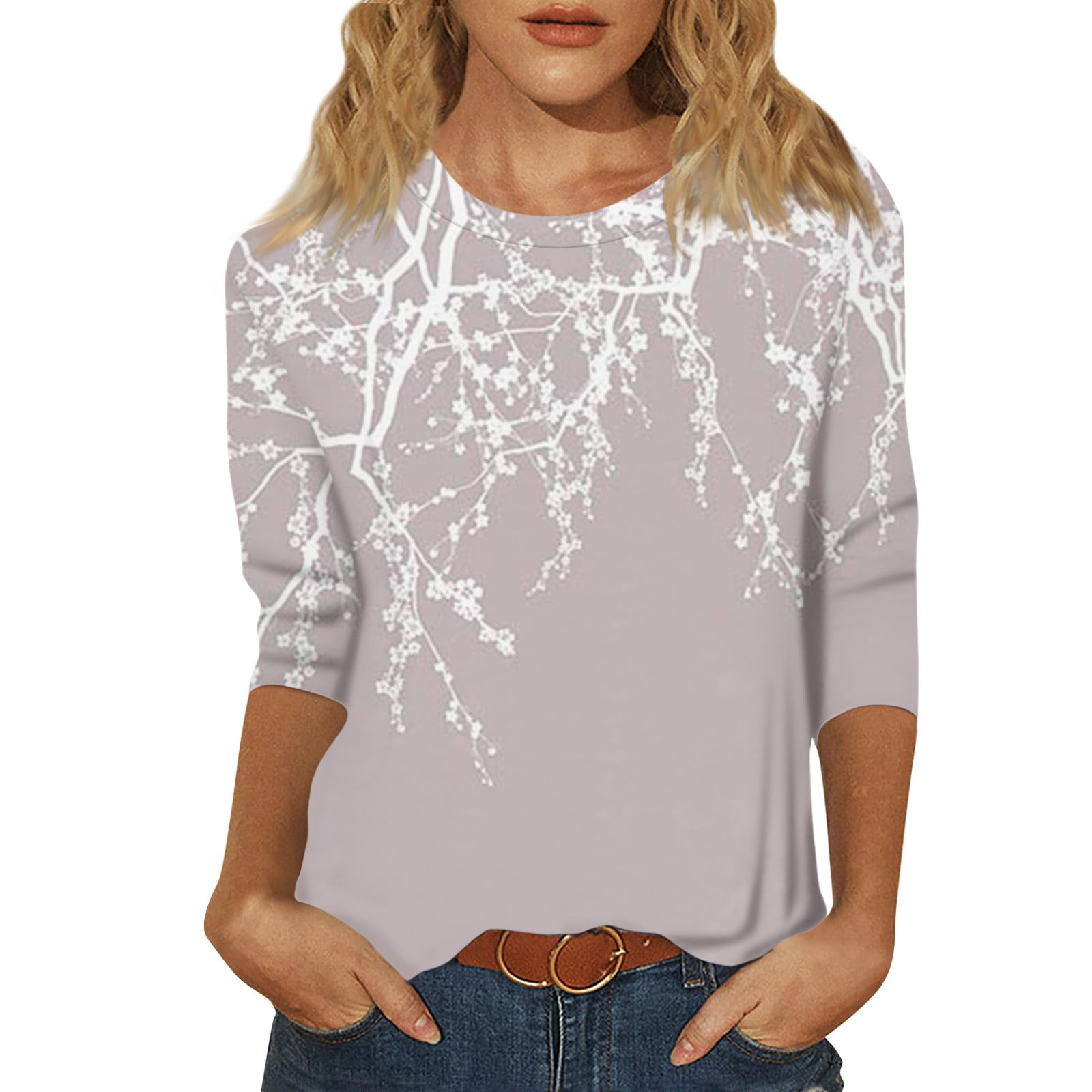 Women 3/4 Sleeve Summer Tops - Walmart.com