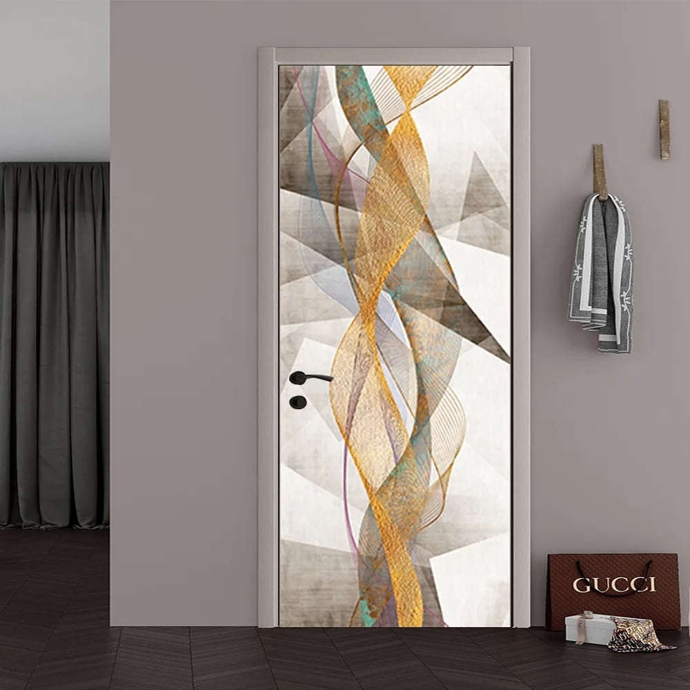 Women 3D Vinyl Self-adhesive Door Stickers for Bedroom Living Room ...