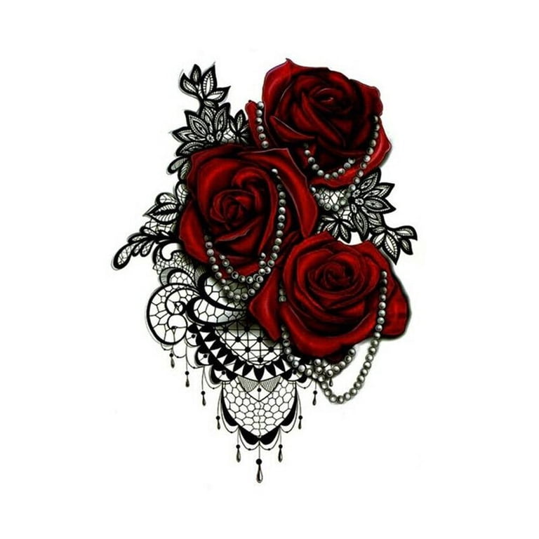 Dark Red Rose Tattoo