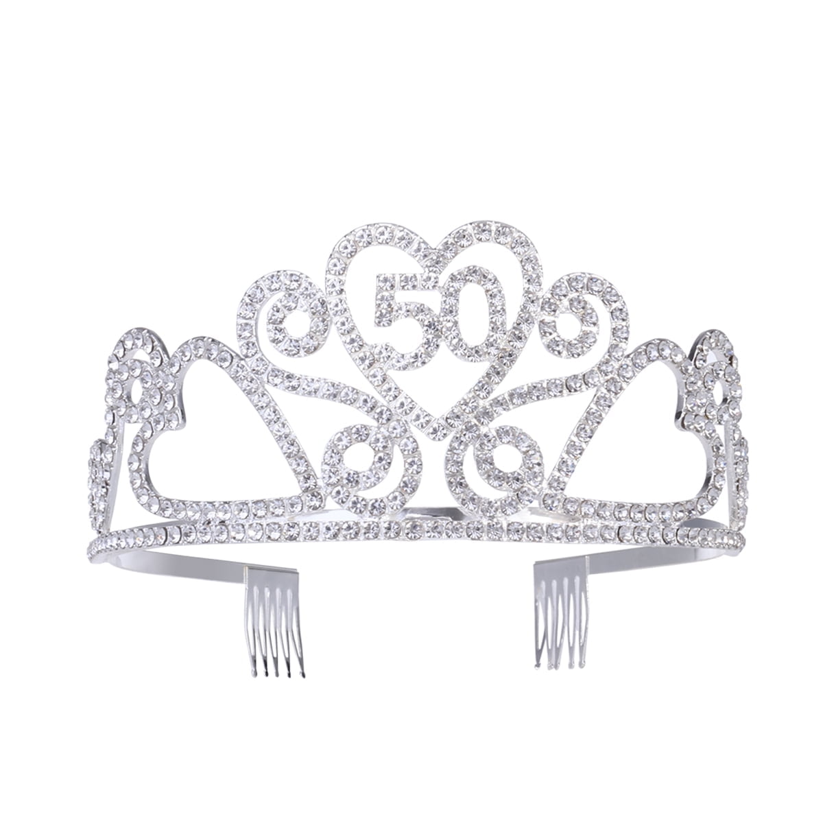 Women 50th Birthday Tiara Crystal Rhinestone Birthday Tiara Queen ...