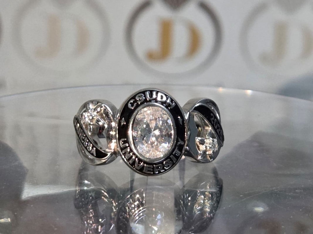Women 925 Sterling Silver CZ GemStone Custom High School Class Ring for ...