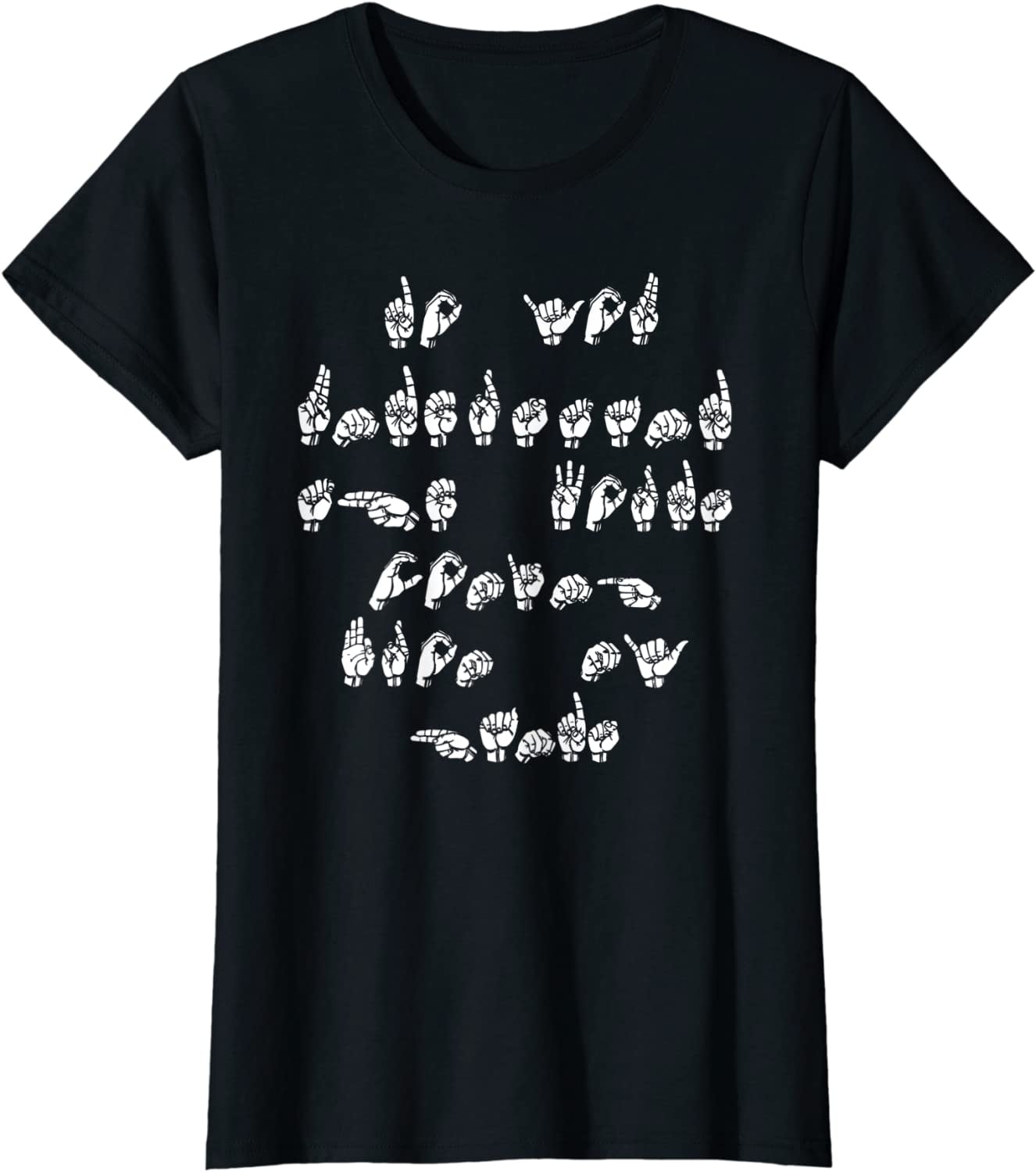 Women ASL American Sign language Round Neck T-Shirt - Walmart.com