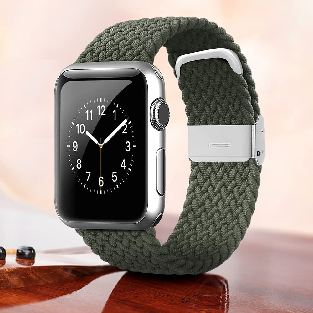 Women Adjustable Apple Watch Band Nylon Braided 38/40mm Watch Strap ...