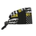 Women Adjustable Working Cap 911 Dispatcher Thin Gold Line Flag ...