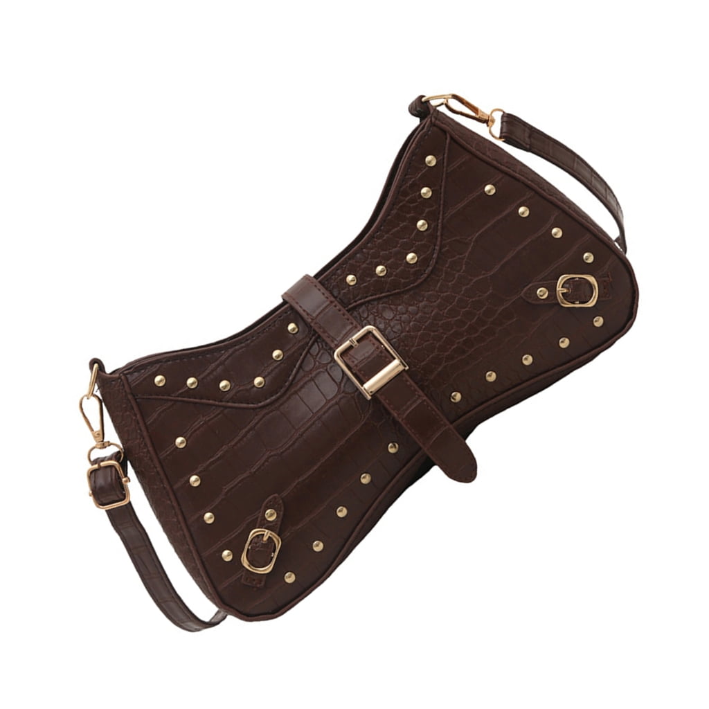 Women Armpit Bag Simple Shoulder Bag Retro Crossbody Bag Rivets ...