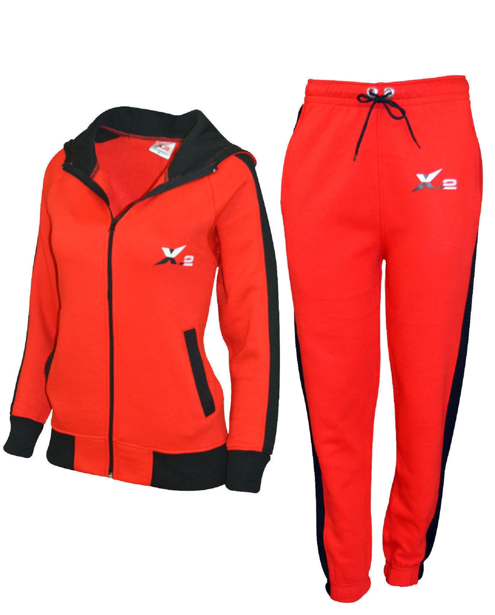 X-2 Women's Athletic Warm Fleece Tracksuit Set, Casual Sporty Sweatsuit ...