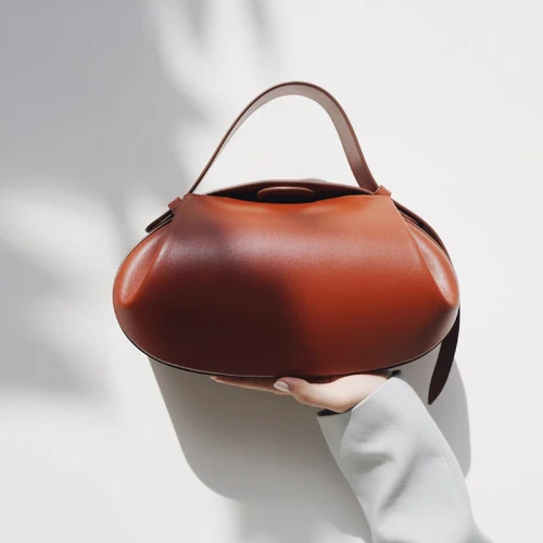 Women Bag New Circular PU Vintage Solid Hasp Soft Luxury Designer Bags ...