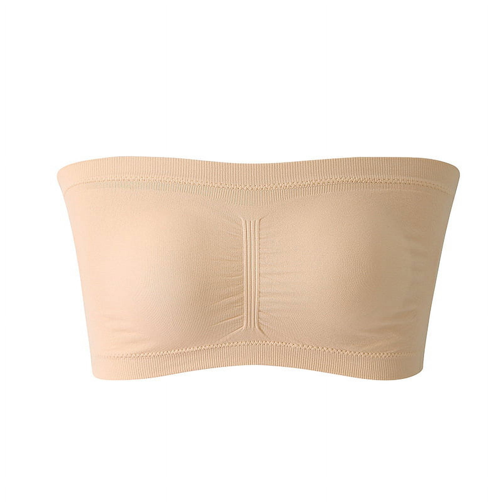Women Bandeau Bra Padded Strapless Bralette Bra Seamless Bandeau Tube