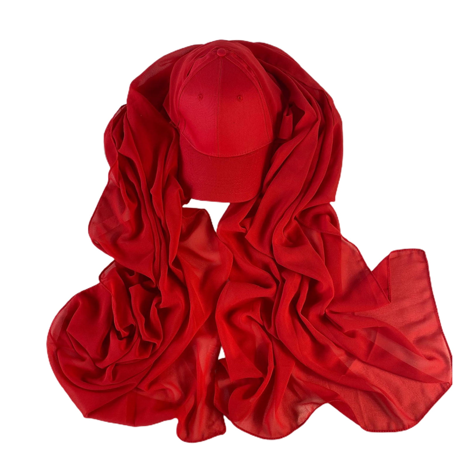 Women Baseball Cap Scarf Solid Color Lightweight Super Breathable Long ...