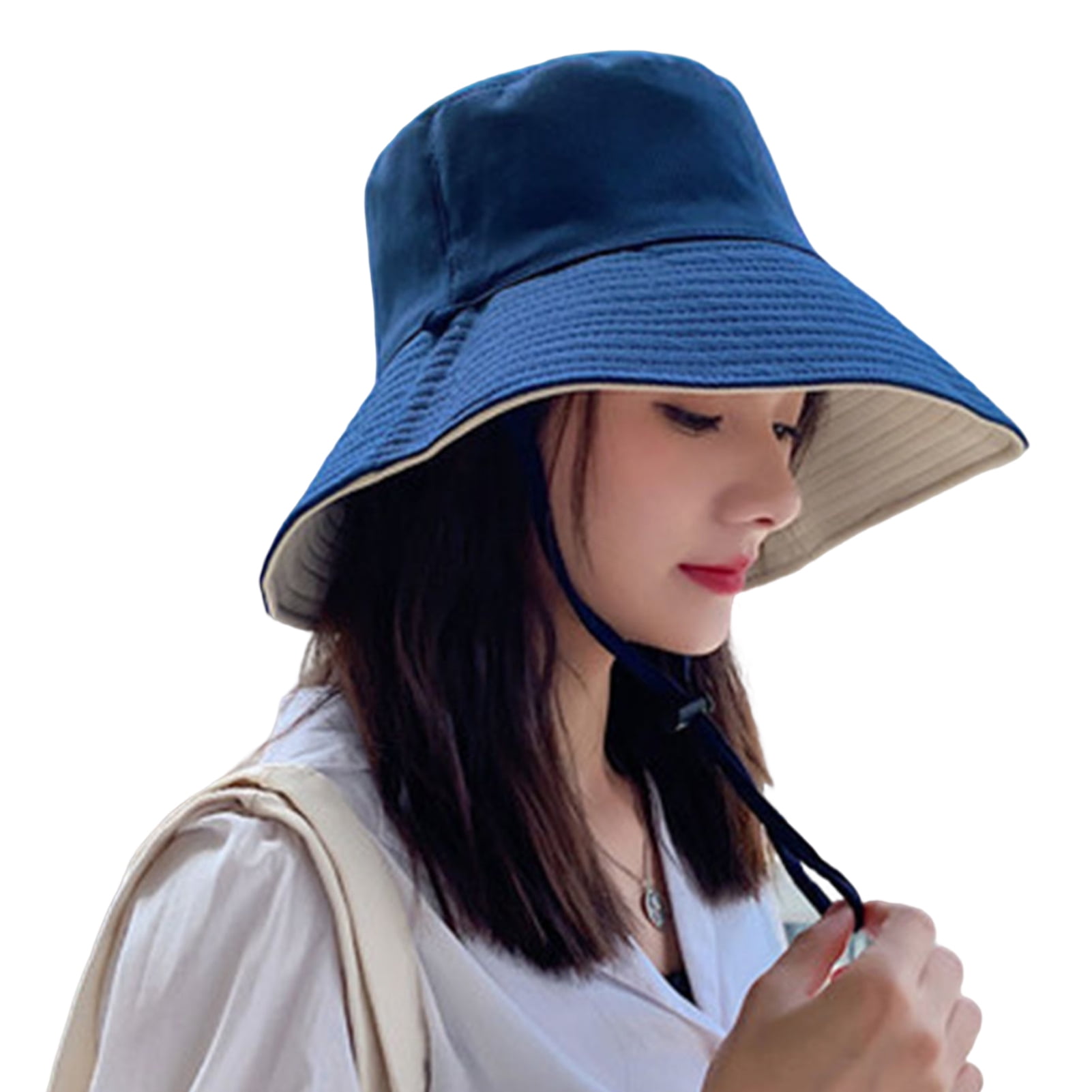 Women Beach Hat Packable Large Brim Floppy Sun Hat Reversible UPF 50 ...