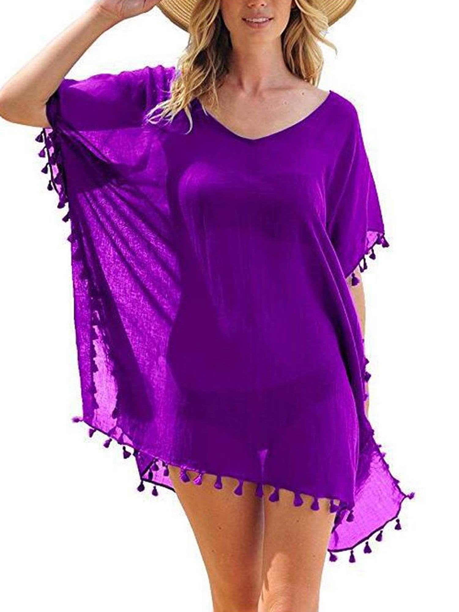 Women Beachwear Swimwear Bikini Beach Wear Cover Up Tassel Chiffon ...