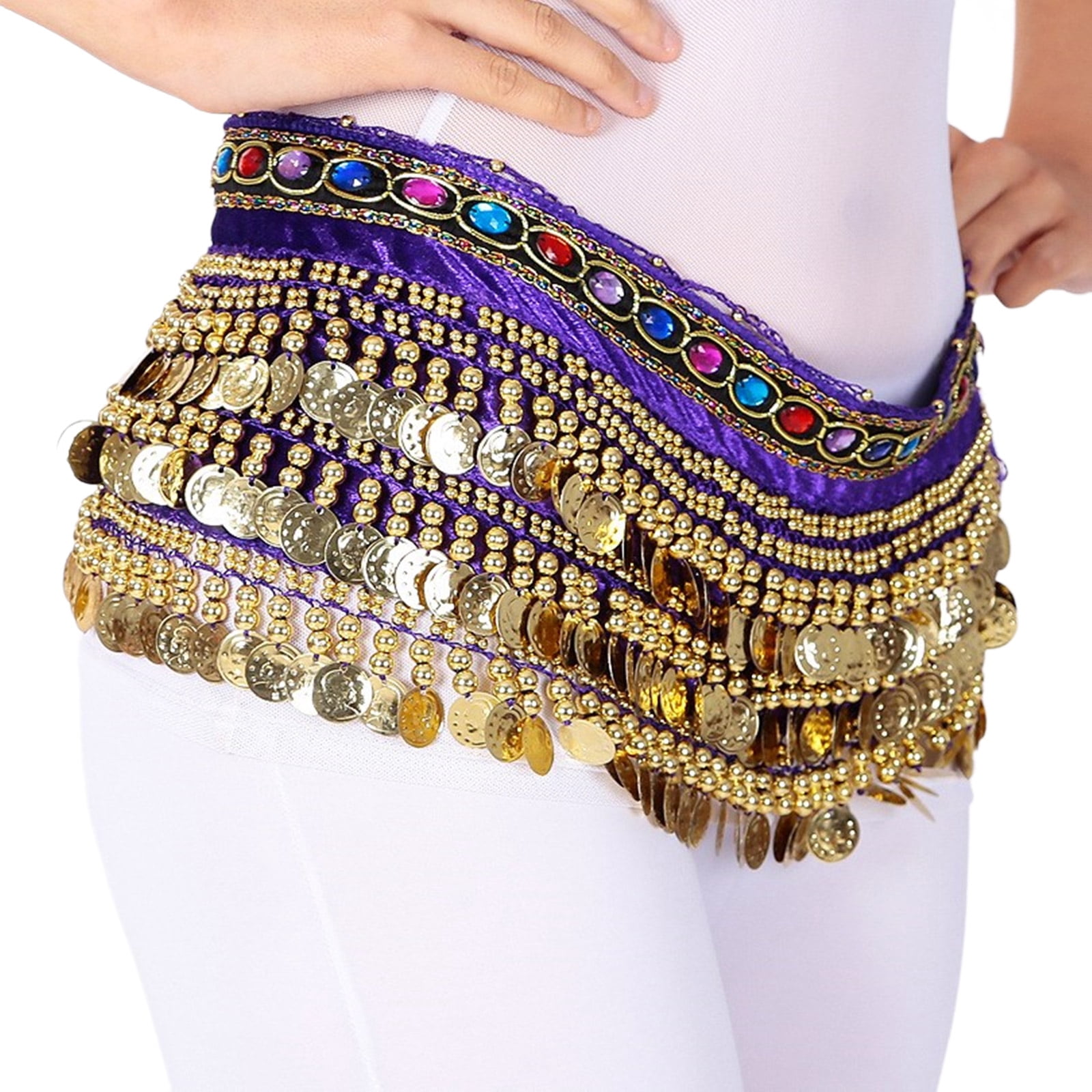 Women Belly Dance Hip Scarf Belly Dancing Belt Skirt With Gold Belly ...