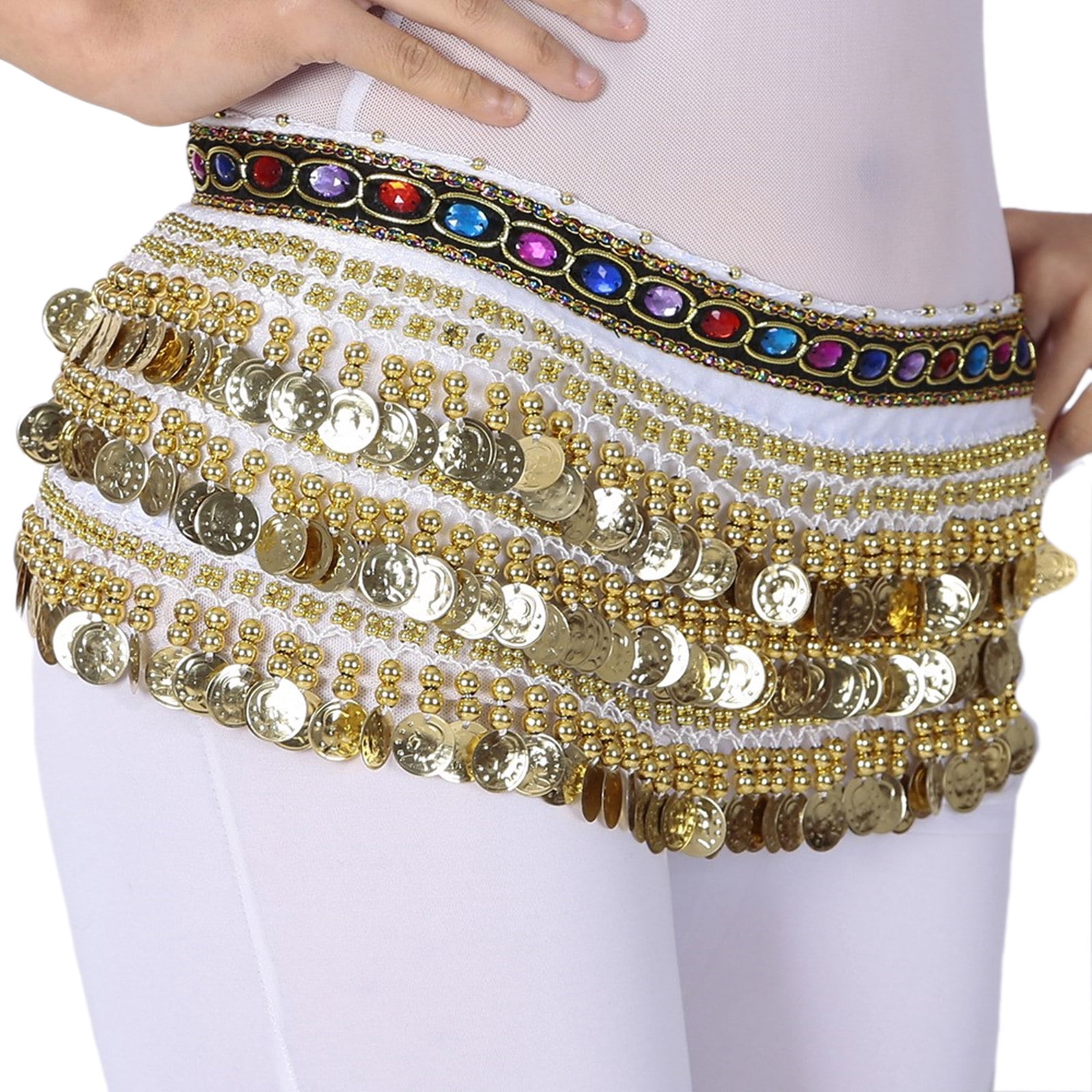 Women Belly Dance Hip Scarf Belly Dancing Belt Skirt With Gold Belly ...