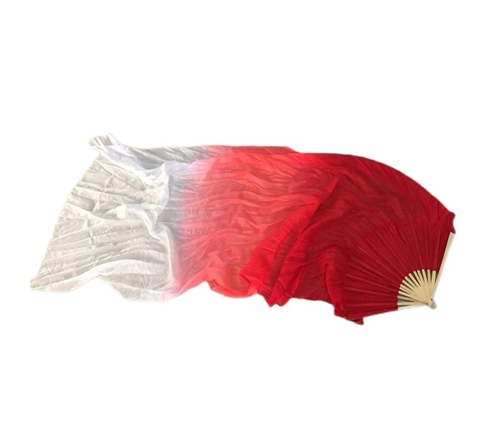 Women Belly Dance Silk Bamboo Long Fan Veils One Pair (L+R) 100% Silk ...