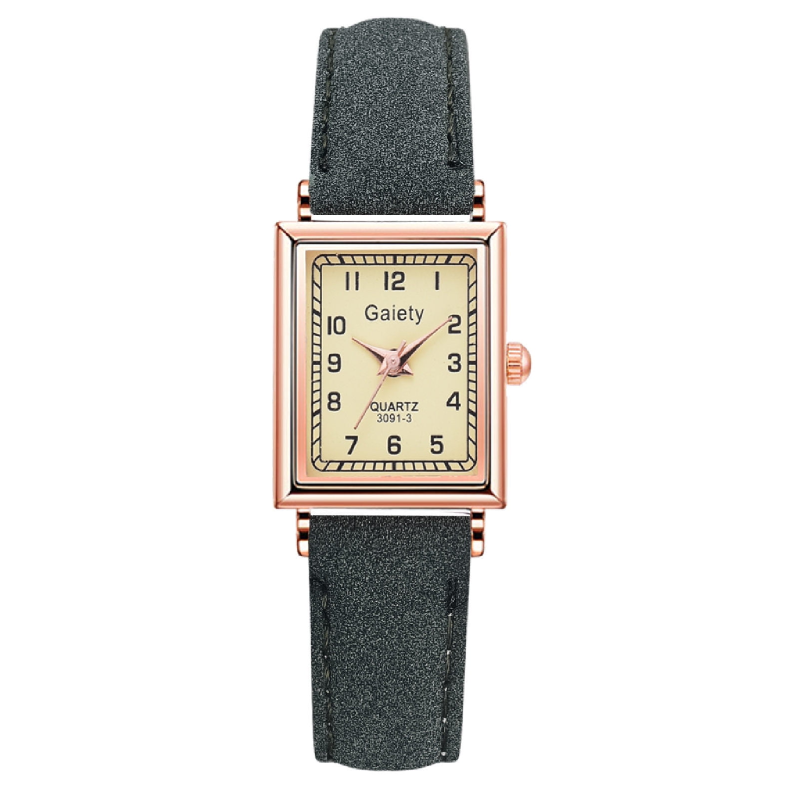 Women Belt Type Watch Silicone Watch Band Rose Gold Border Watch for ...