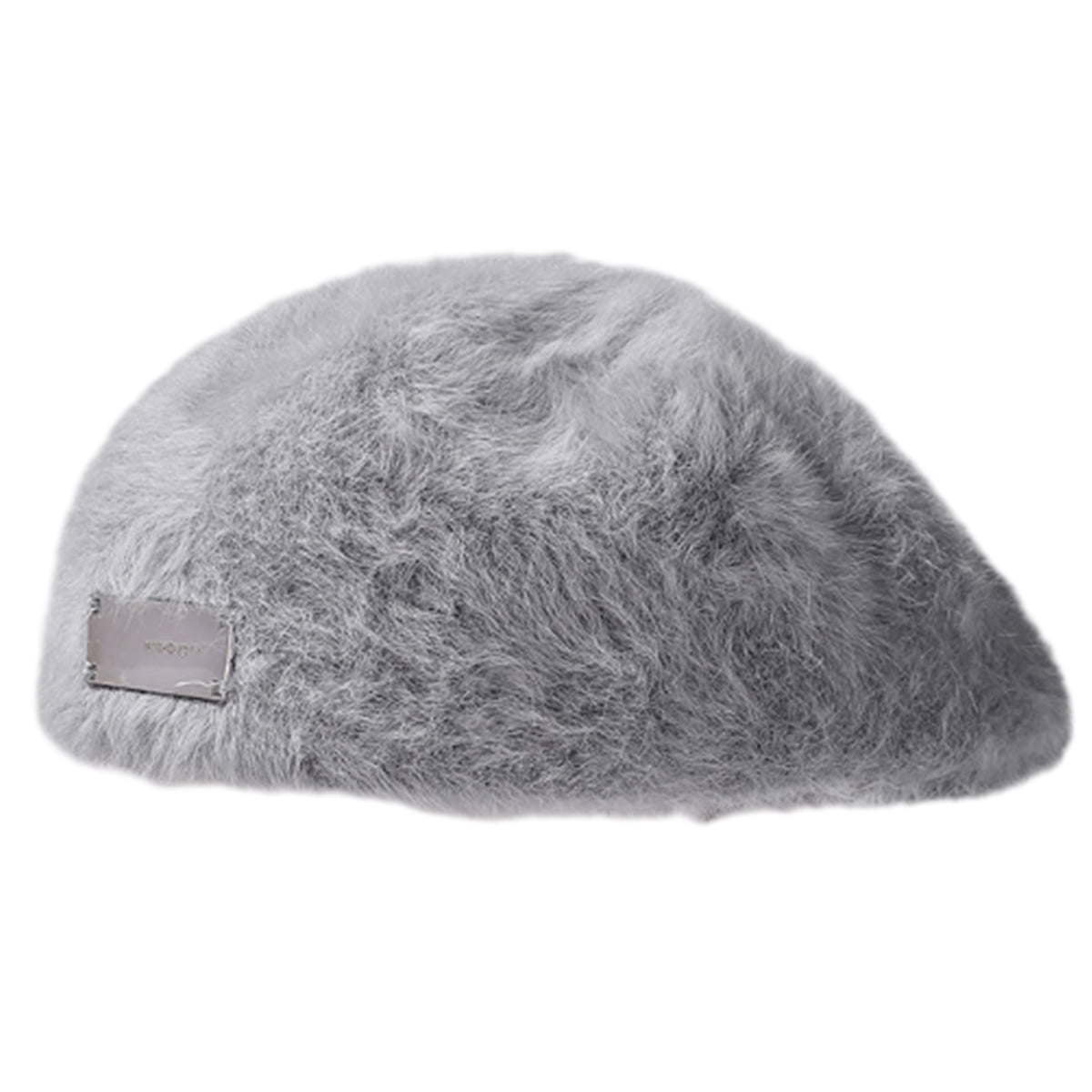 Women Beret Hat Angora rabbit hair hat Beanie Cap Classic Solid Color ...